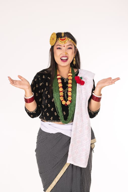 A beautiful girl showing surprised reaction - Photos Nepal