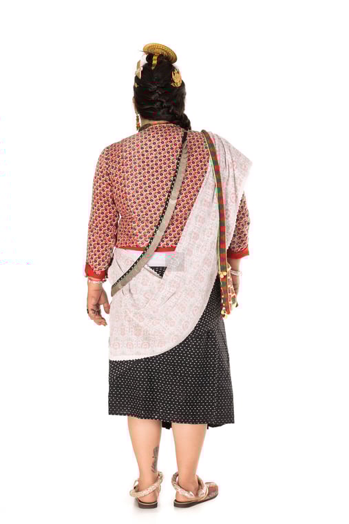 A beautiful Magar lady turns her back on camera - Photos Nepal