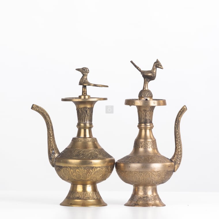 Two Surahi with decorative birds on top - Photos Nepal