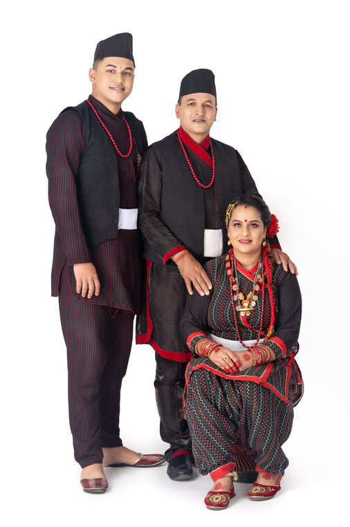 A pleasant, lovely Newari family poses for the camera. - Photos Nepal