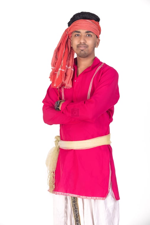 A proud and confident Terai boy standing and folding hands - Photos Nepal