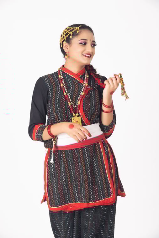 A gorgeous Newari girl poses for photos while wearing cultural attire ...