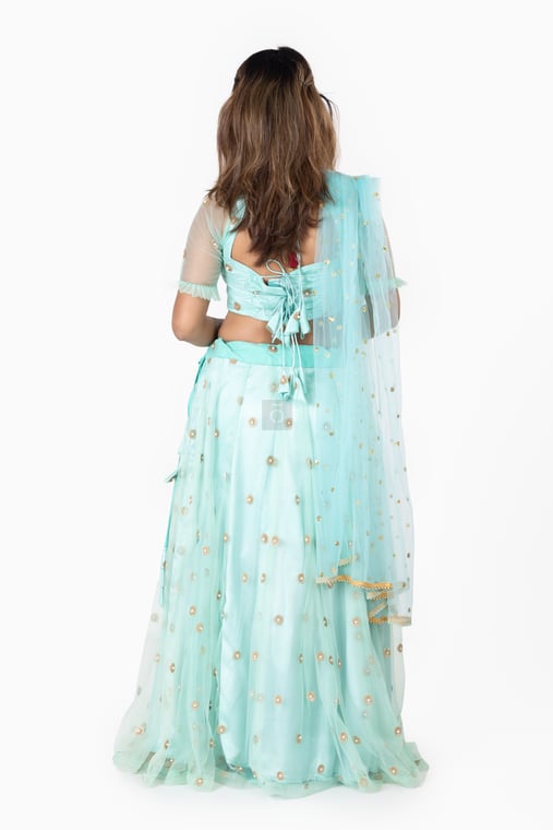 Beautiful Back Profile of a Nepali-Indian Woman Showcasing her Lehenga ...