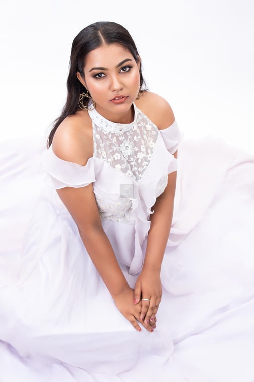 Beautiful Nepali Girl In White Dress Photos Nepal 0025