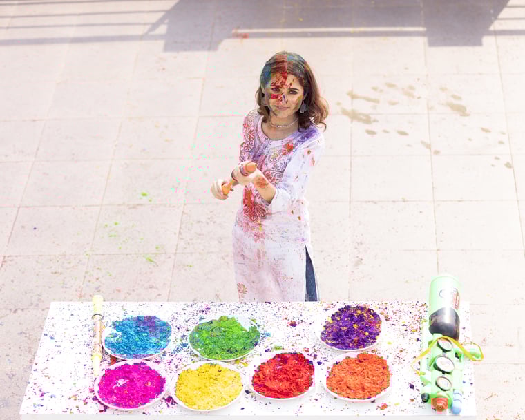 Celebrating Holi with Colors: A Young Nepali Girl Enjoys the Festival ...