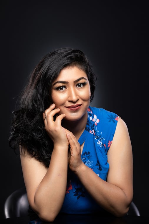 Elegant Nepali Businesswoman with Long Curly Hair and Confident Smile ...