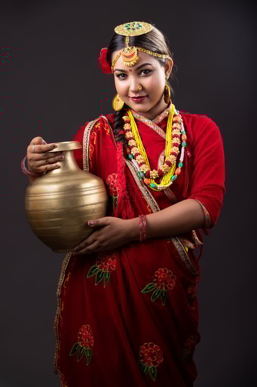 Magar Woman Carrying Gaagri: A Picture of Tradition and Elegance ...