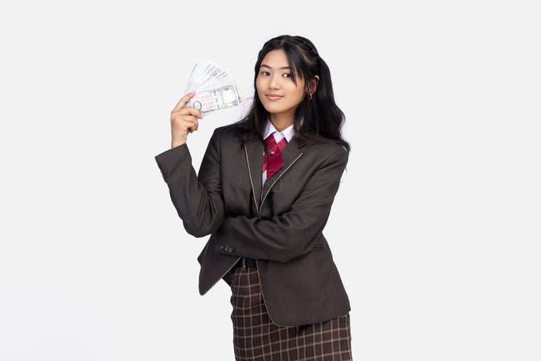 Nepali College Girl Posing With Nepali Money Photos Nepal 3296