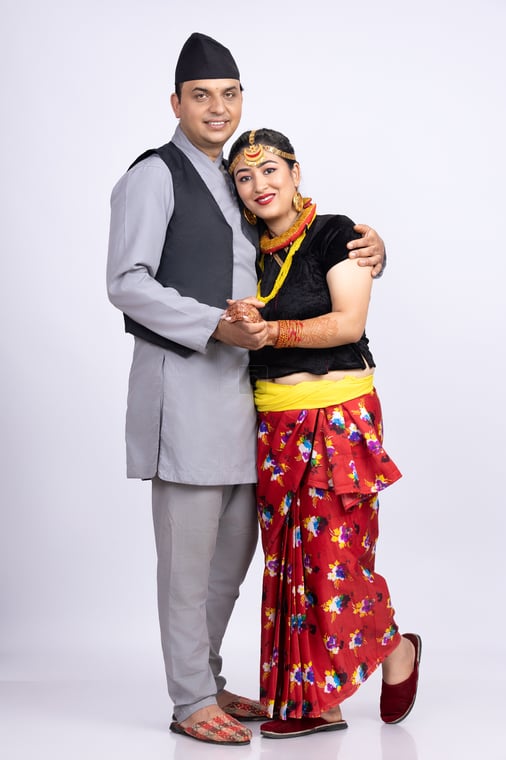 Nepali Couple Posing for the Camera - Photos Nepal