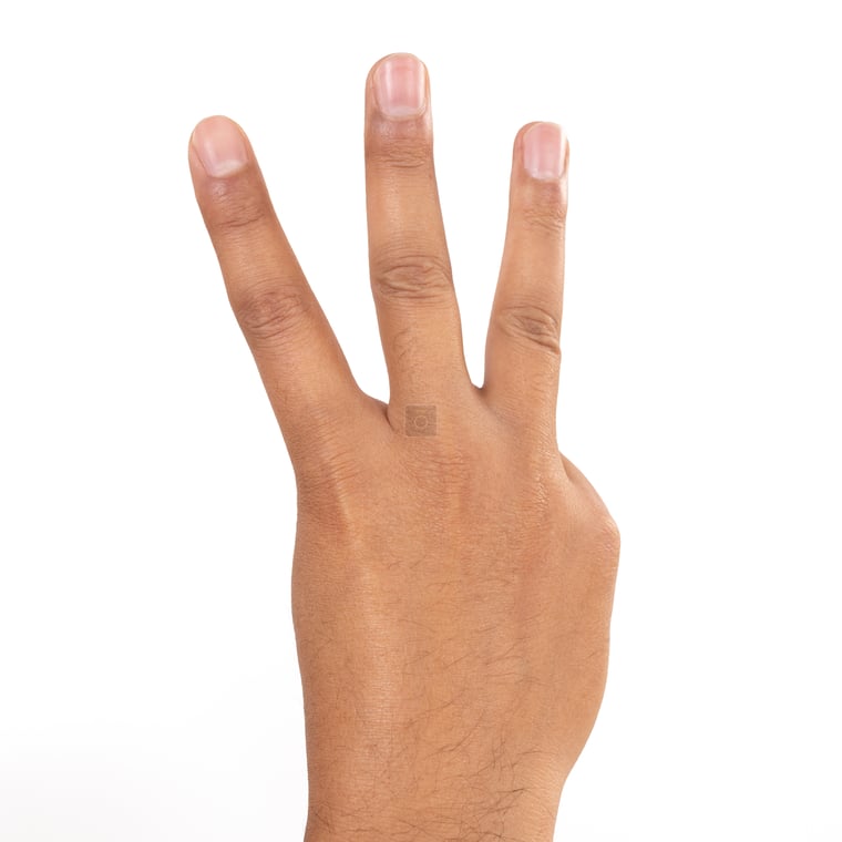 Nepali Hand Showing the Number Three - Photos Nepal