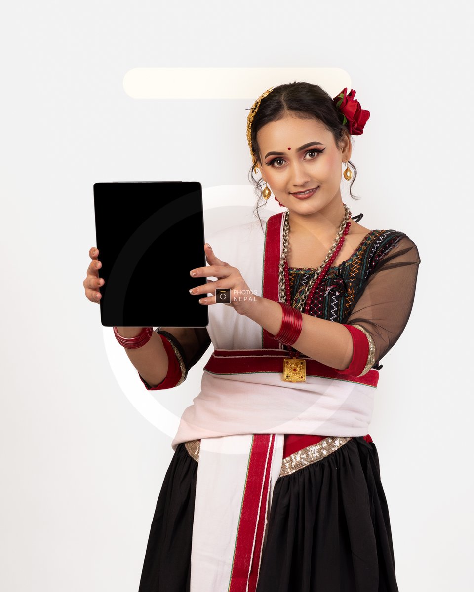 Newari Maicha Displaying iPad Screen - Photos Nepal Newari Maicha Displaying iPad Screen - Photos Nepal
