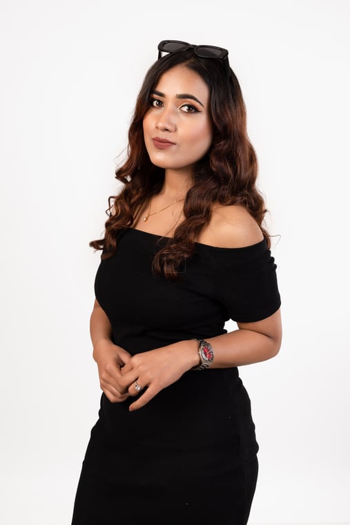 Portrait Photography of Nepali Beauty in Black Dress - Photos Nepal