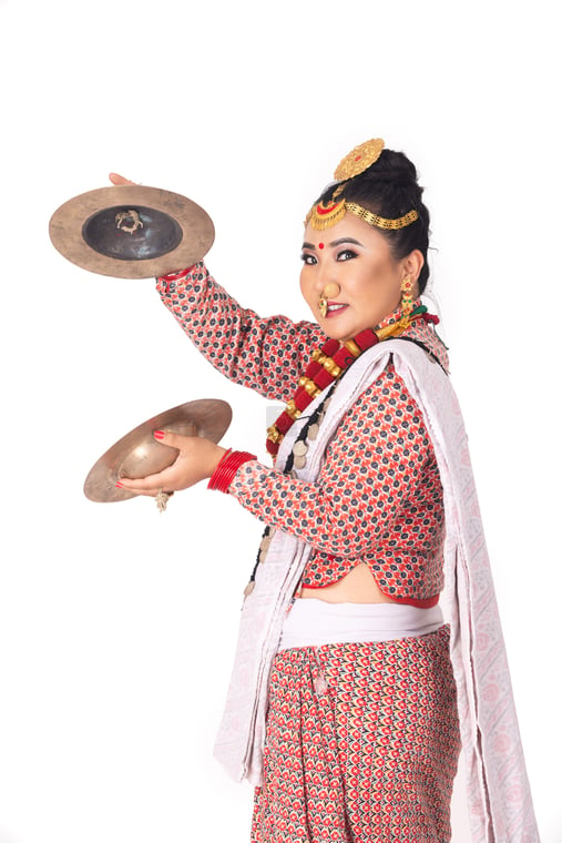 Rai Woman Playing Jhyamta/Jhyali in Udhauli Ubhauli Rai Festival ...