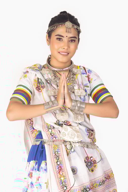 Royalty-Free Nepali Stock Image of Tharu Girl with Silver Jewelry and ...