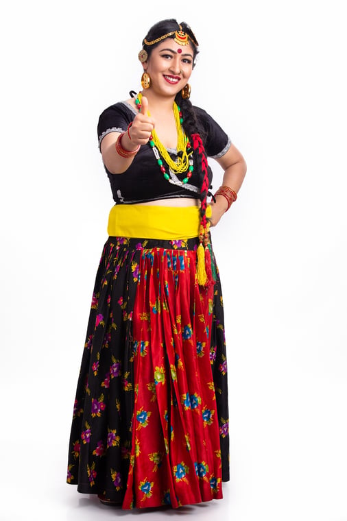 Tamang Girl Showing Ok Sign - Photos Nepal