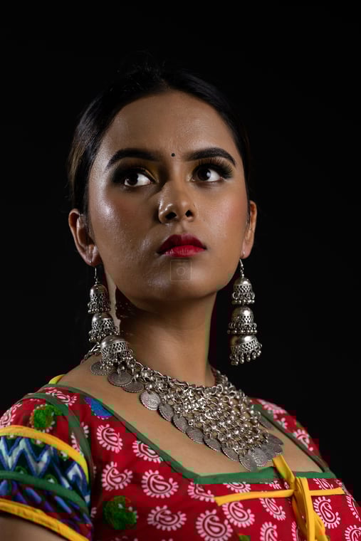 Tharu Girl in a Serious Pose - Photos Nepal