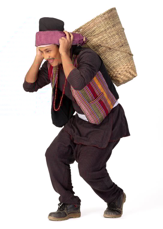A Handsome Newari man carrying a Doko - Photos Nepal