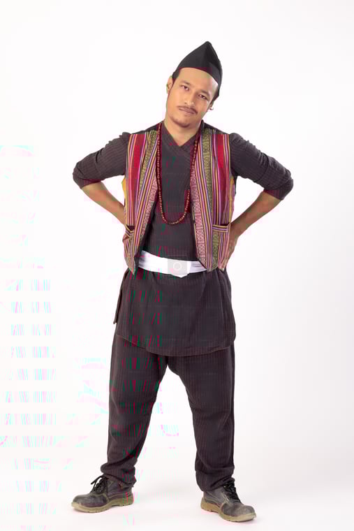 A Handsome Newari man putting his hands on his hip - Photos Nepal