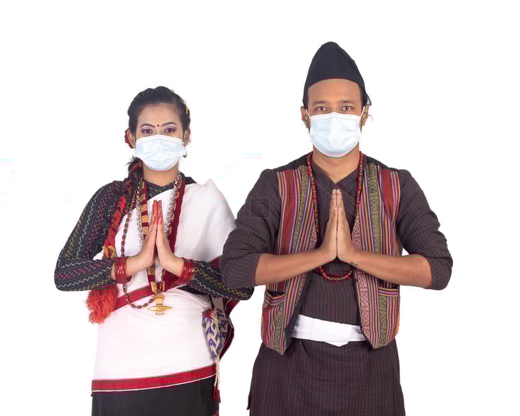 Newari Couple in Mask - Photos Nepal