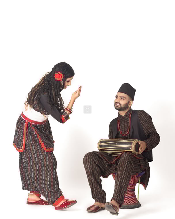 A beautiful Newari couple enjoying together - Photos Nepal