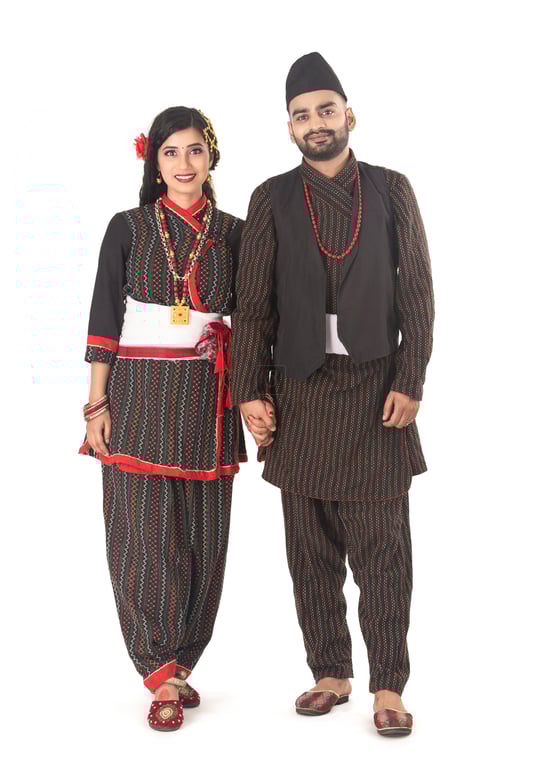 A beautiful Newari couple holding hands - Photos Nepal