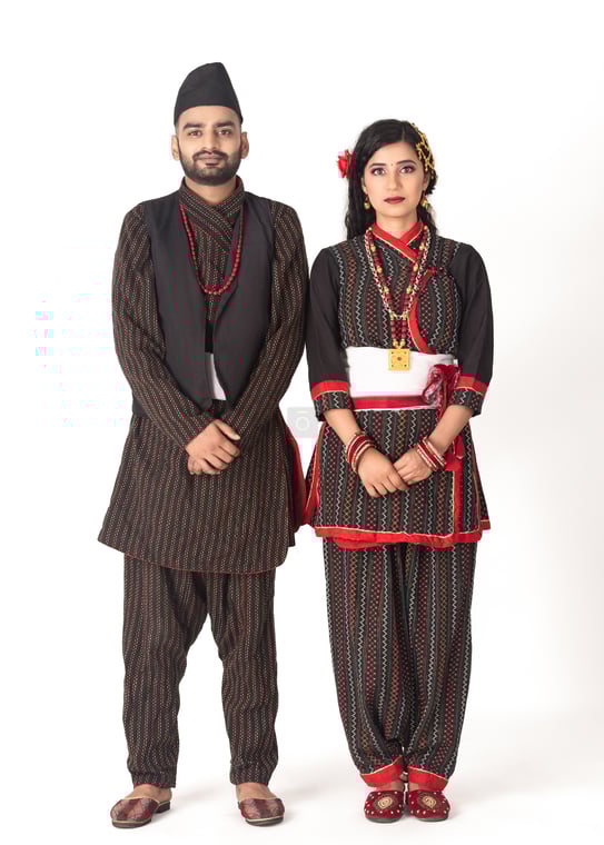 A beautiful Newari couple standing together - Photos Nepal