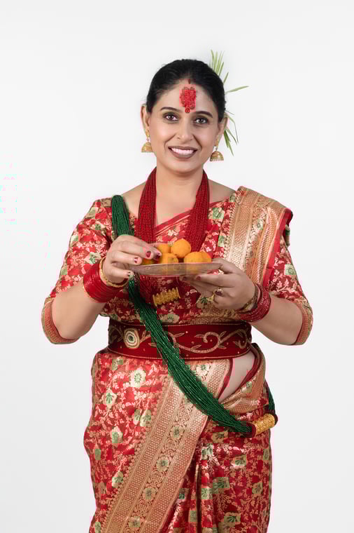 A beautiful woman in Dashain tika - Photos Nepal