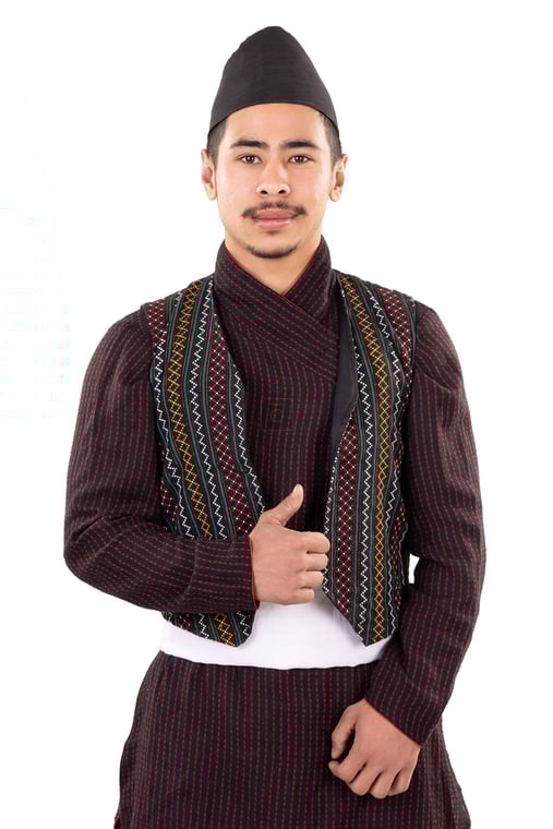 High-Quality Stock Image of Young Newari Man in Newari Dress Giving ...
