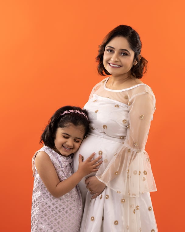 Royalty free stock image of Cute Chhori and Aama Expecting New Baby ...