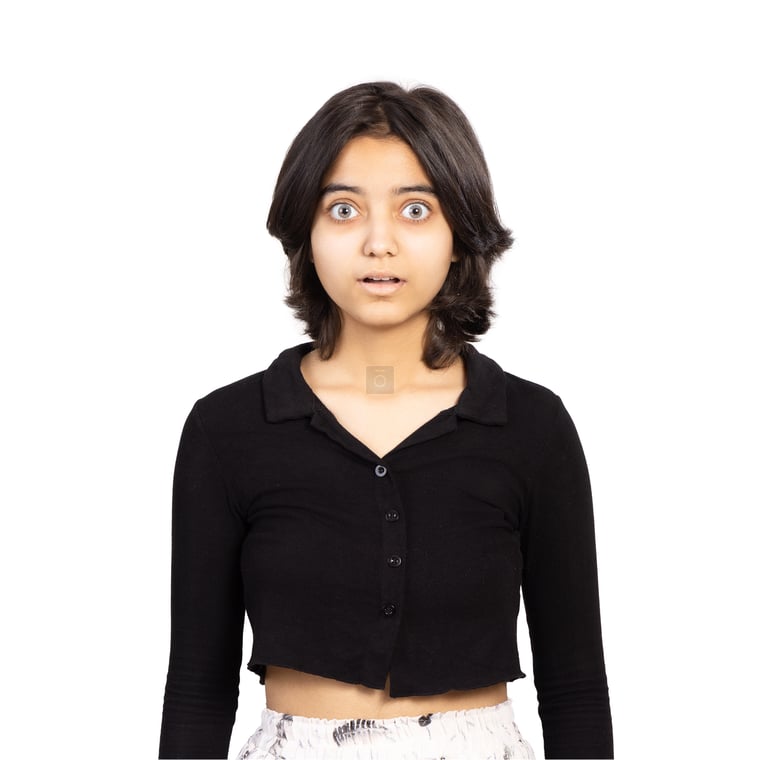 Excited Young Nepali Girl with Wonder Expression - Photos Nepal