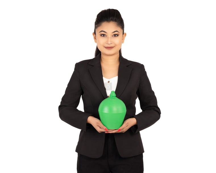 Money Management: Nepali Businesswoman with Green Khutruke for E-Sewa ...