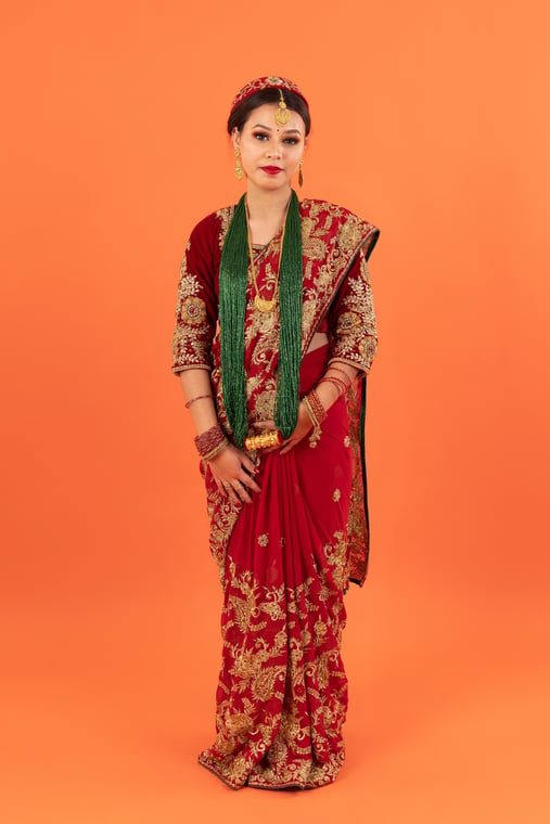 Photo of Nepali Bride in Traditional Bridal Saree - Photos Nepal