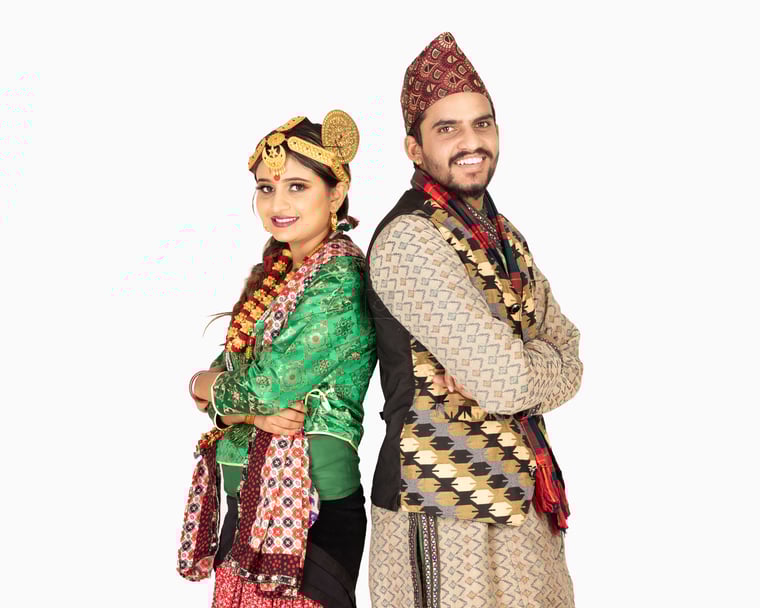 Thakali Couple in Traditional Thakali Cultural Dress - Nepali Stock ...
